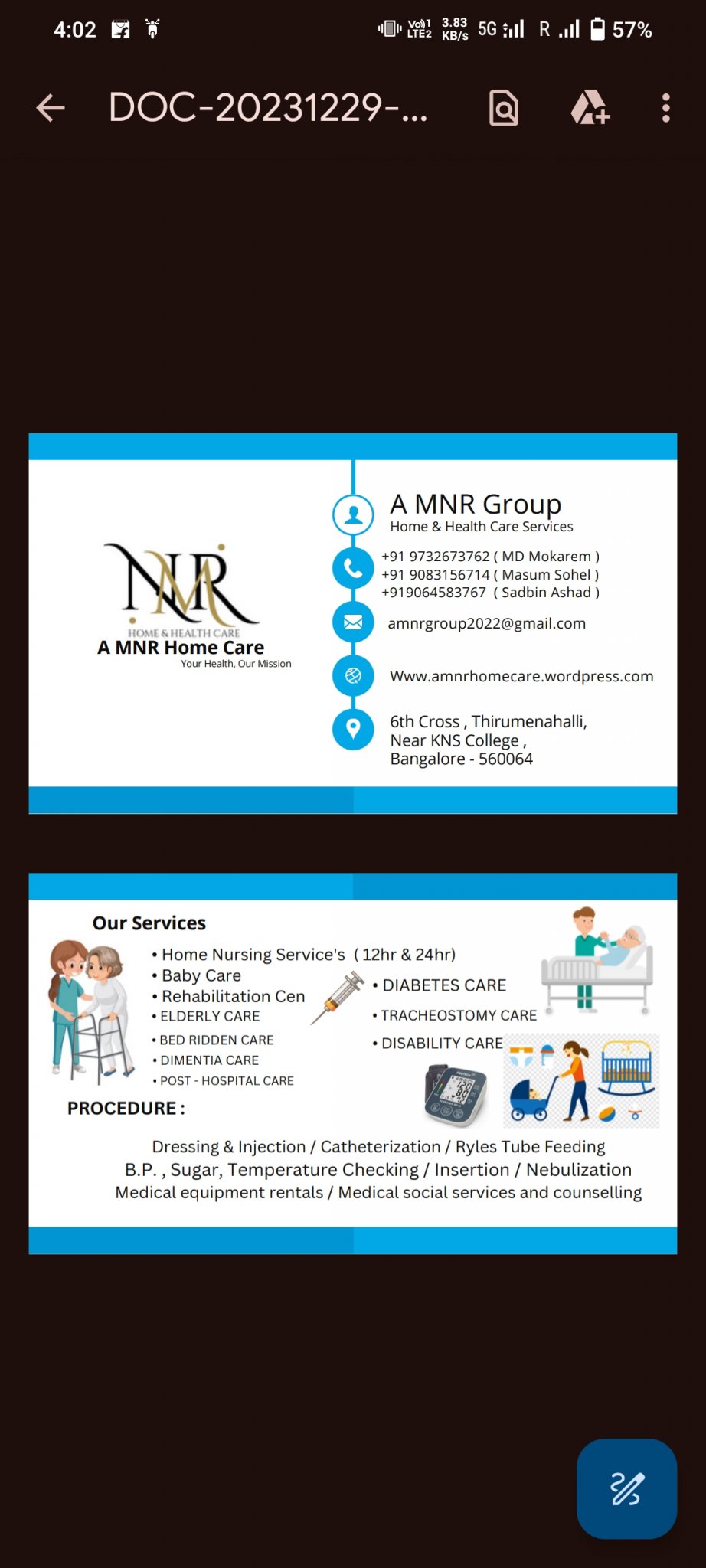 A MNR Home and Health care Services - Healthcare Service Co | The Parents Care